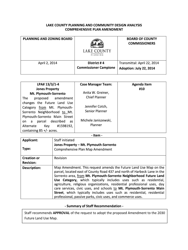 Fillable Online lake county planning and community design analysis ...