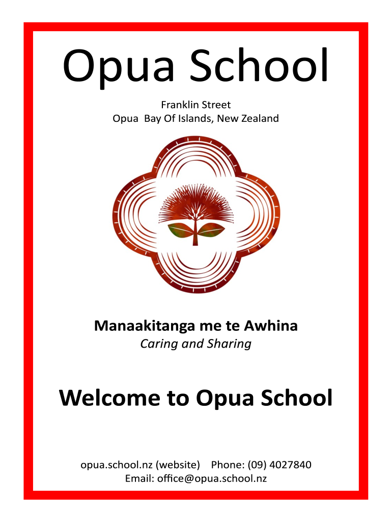 Fillable Online Welcome to Opua School Fax Email Print - pdfFiller