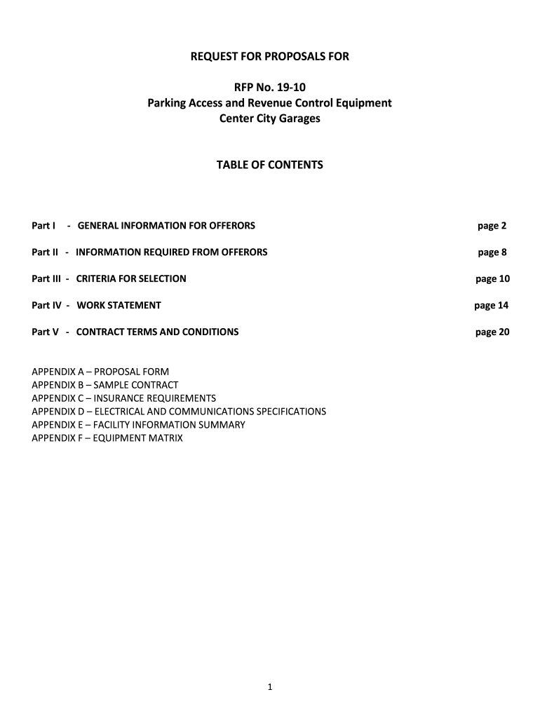 Fillable Online Request for Proposal (RFP) for Parking Access Revenue Control ... Fax Email ...