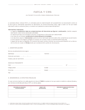 Fillable Online Formulario FATCA y CRS de declaracin del titular para ...