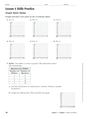 Fillable Online Grade 5 Unit 6: Graph Points on the Coordinate Plane to ...
