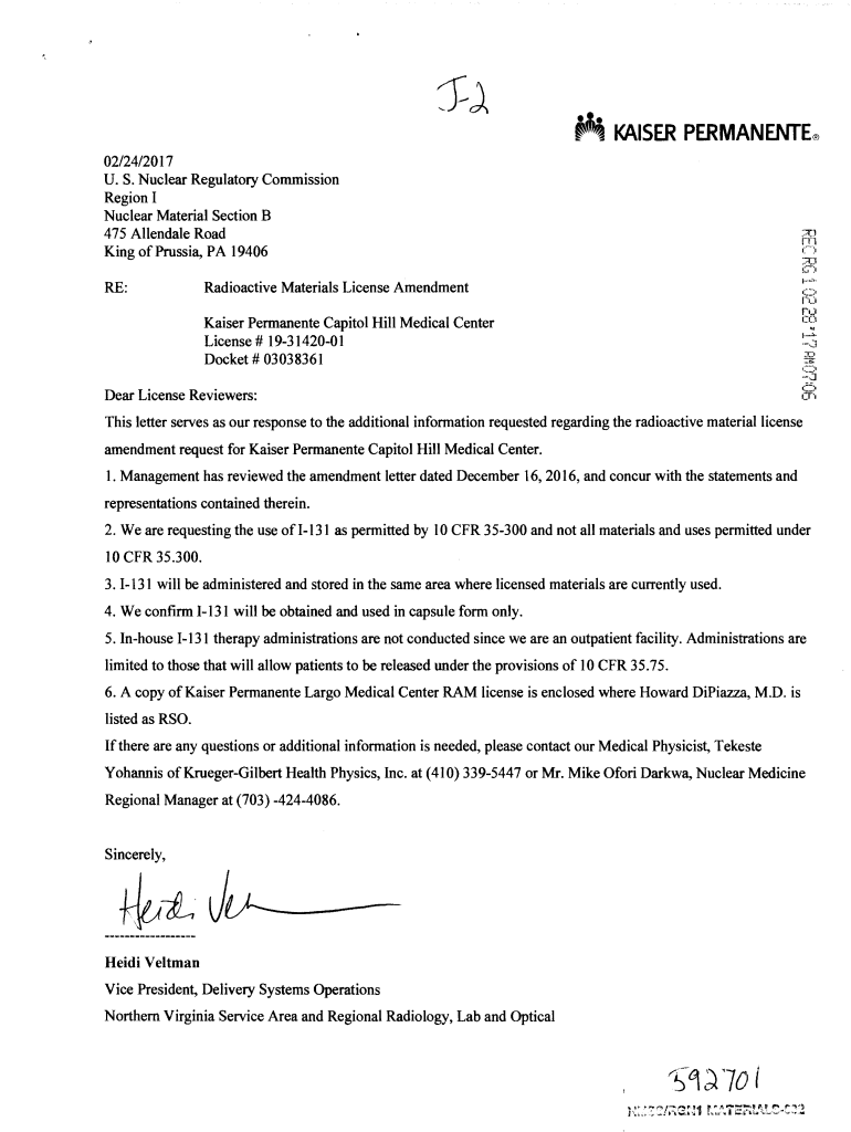 Fillable Online NRC: Region I Location - Nuclear Regulatory Commission ...