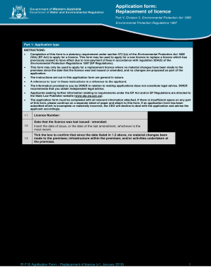 Fillable Online Application form: Replacement of licence - Department ...