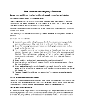 Fillable Online How to create an emergency phone tree - Diocese of ...