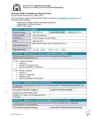 Fillable Online Instructions, templates and formsEPA Western Australia ...