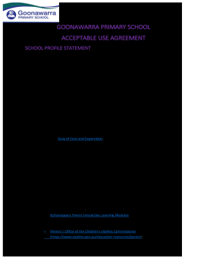 Fillable Online goonawarra primary school acceptable use agreement ...