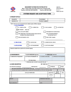 Fillable Online SYSTEMS REQUEST AND ACCEPTANCE FORM Fax Email Print ...