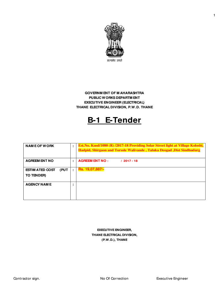 Fillable Online electrical division aurangabad - the e-Tendering System ...