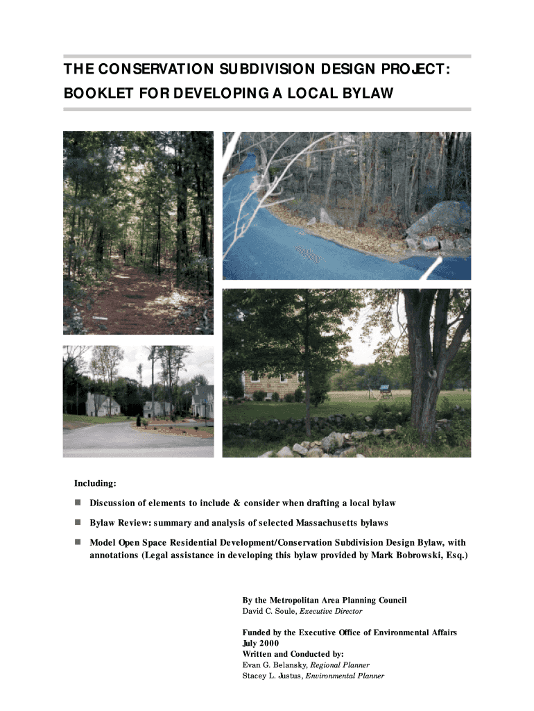 Fillable Online the conservation subdivision design project: booklet ...