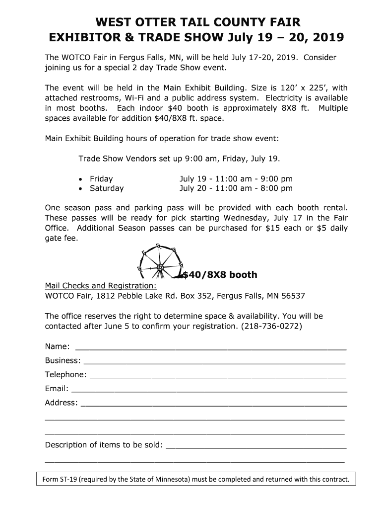 Fillable Online 2019 Trade Show application Fax Email Print - pdfFiller