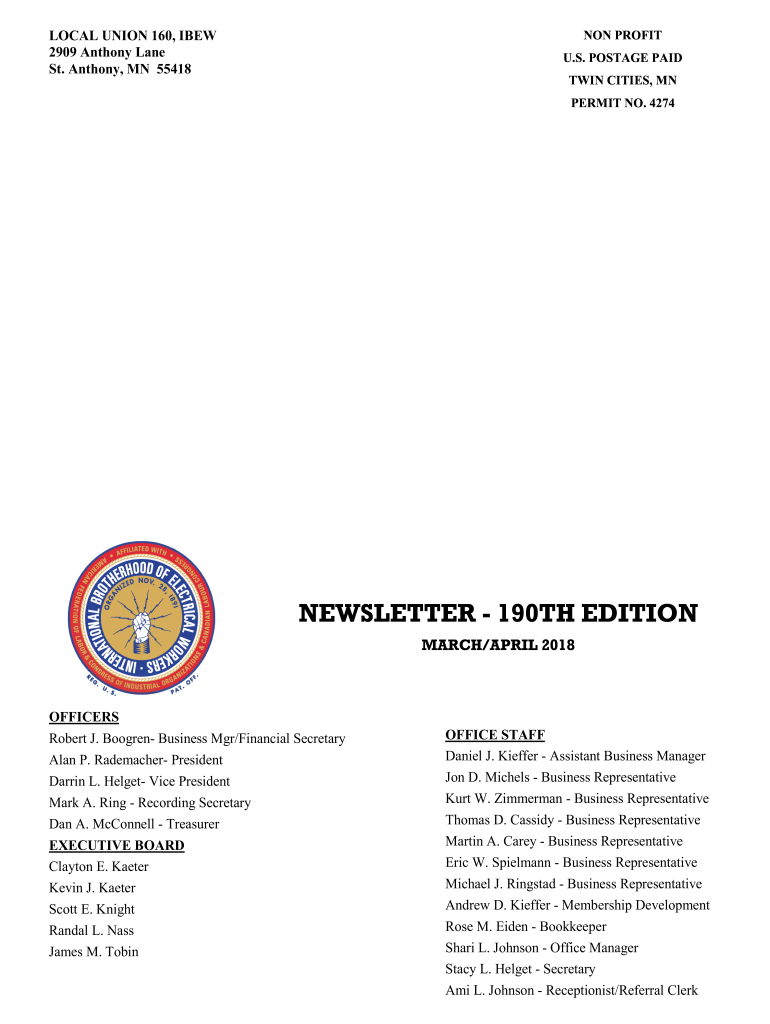 Fillable Online ibew minnesota state council - IBEW 110 Fax Email Print ...