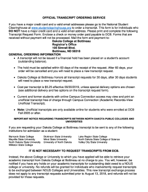 Fillable Online National Student Clearinghouse Transcript Services Fax ...