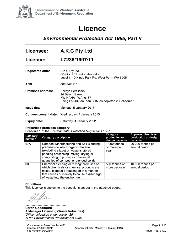 Fillable Online Licensing of plants and animals - Environment, Planning ...