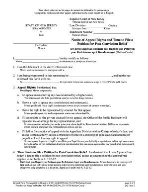 Fillable Online Notice of Appeal Rights and Time to File a Petition for ...