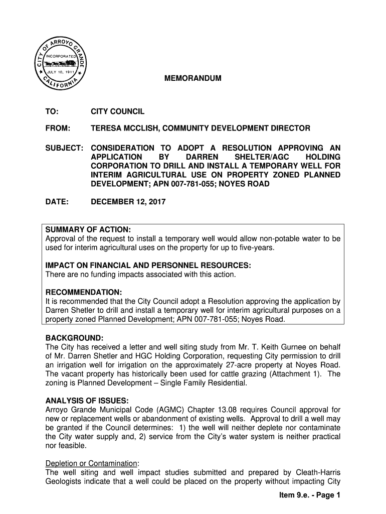 Fillable Online CONSIDERATION TO ADOPT A RESOLUTION APPROVING AN Fax ...