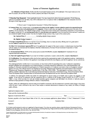 Fillable Online Letter of Interest Application, Pages 1&2 Fax Email ...