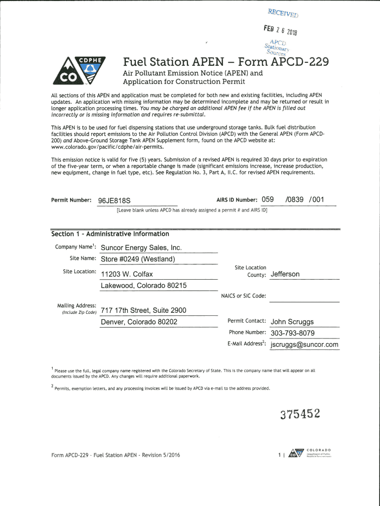 Fillable Online Form APCD-229 Fax Email Print - pdfFiller