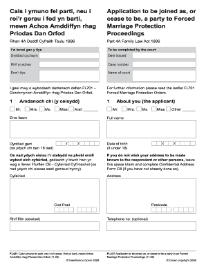 Fillable Online Form FL431: Application to be joined as, or cease to ...