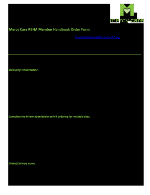 Fillable Online Mercy Maricopa Member Handbook Order Form - Mercy Care ...
