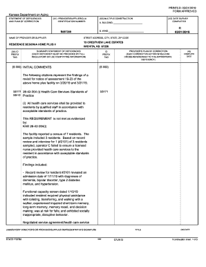 Fillable Online Kansas Department on Aging 03/21/2019 R S 000 INITIAL ...