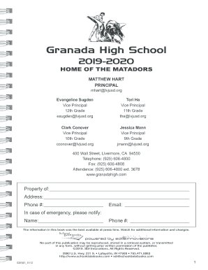 Fillable Online Granada High School Fax Email Print - pdfFiller