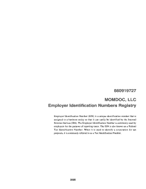 Fillable Online Employer Identification Numbers Registry Fax Email ...