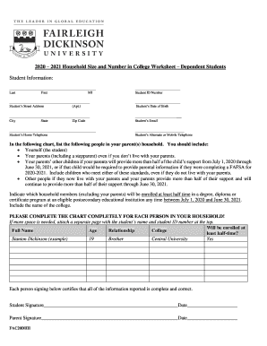 Fillable Online 2020 2021 Household Size and Number in College ...