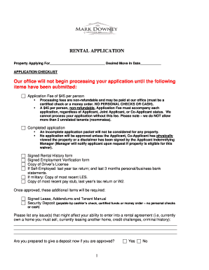 Fillable Online The Rental Application Process: What to Expect When ...