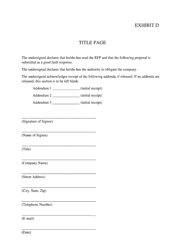 Fillable Online EXHIBIT D TITLE PAGE - West Virginia Higher Education ... Fax Email Print ...