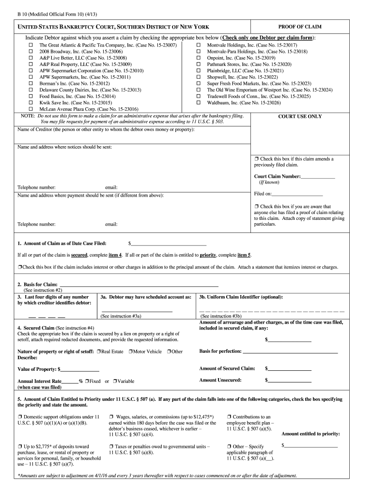 Fillable Online Proof of Claim - Florida Public Service Fax Email Print ...