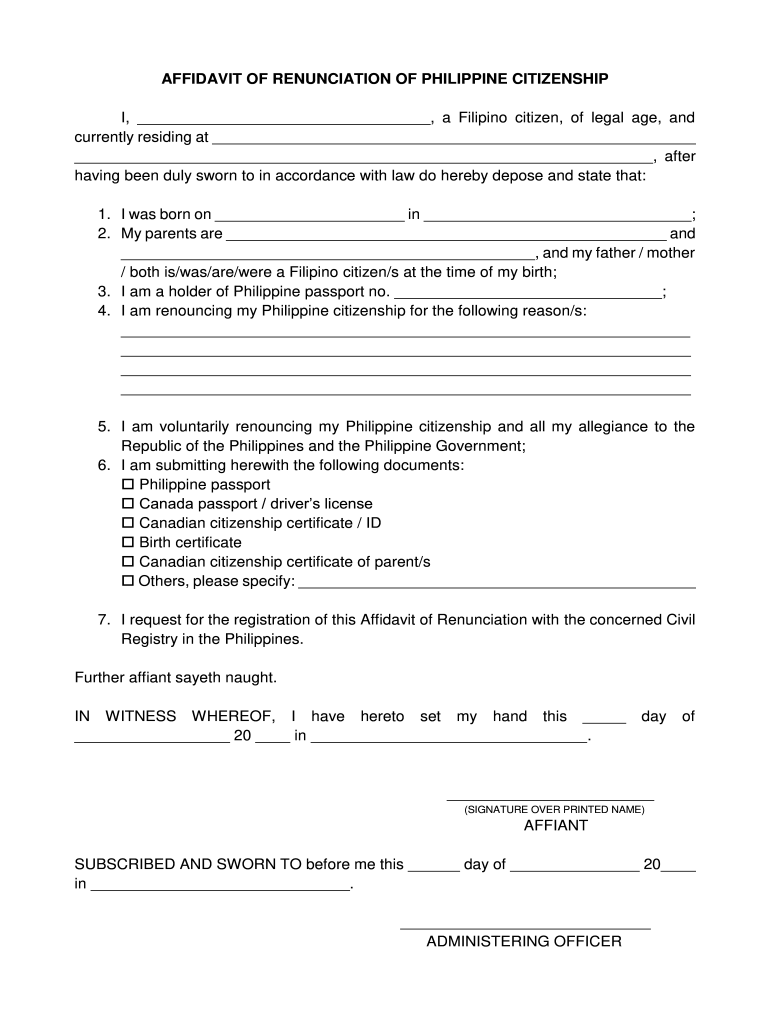 Filipino Citizenship Form - Fill Online, Printable, Fillable, Blank ...