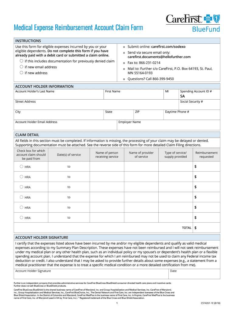 Fillable Online Medical Expense Reimbursement Account Claim Form ...