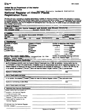 Fillable Online National Register f Historic Places Registration Form ...