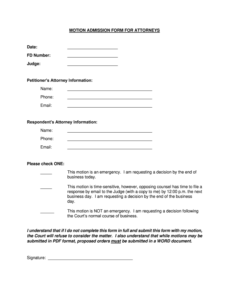 Fillable Online MOTION ADMISSION FORM FOR ATTORNEYS Date - alleghenycourts.us Fax Email Print ...