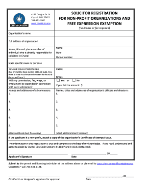 Fillable Online Charitable Solicitation - Initial State Registration ...