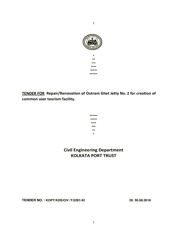 Fillable Online Outram ghat jetty CPPP E Tender - Kolkata Port Trust ...