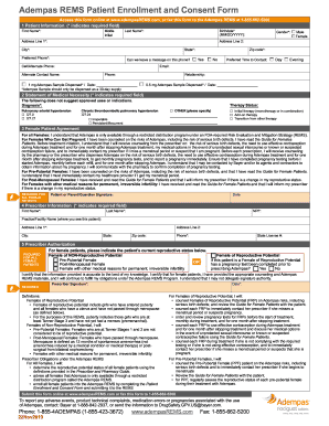 Fillable Online Adempas REMS Patient Enrollment and Consent Form Fax ...