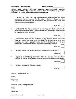 Fillable Online Participant Consent Form - Sample Forms Fax Email Print ...
