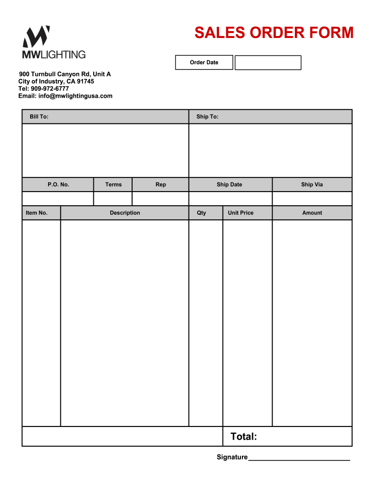 Fillable Online Sales Order Entry Form Fax Email Print - pdfFiller
