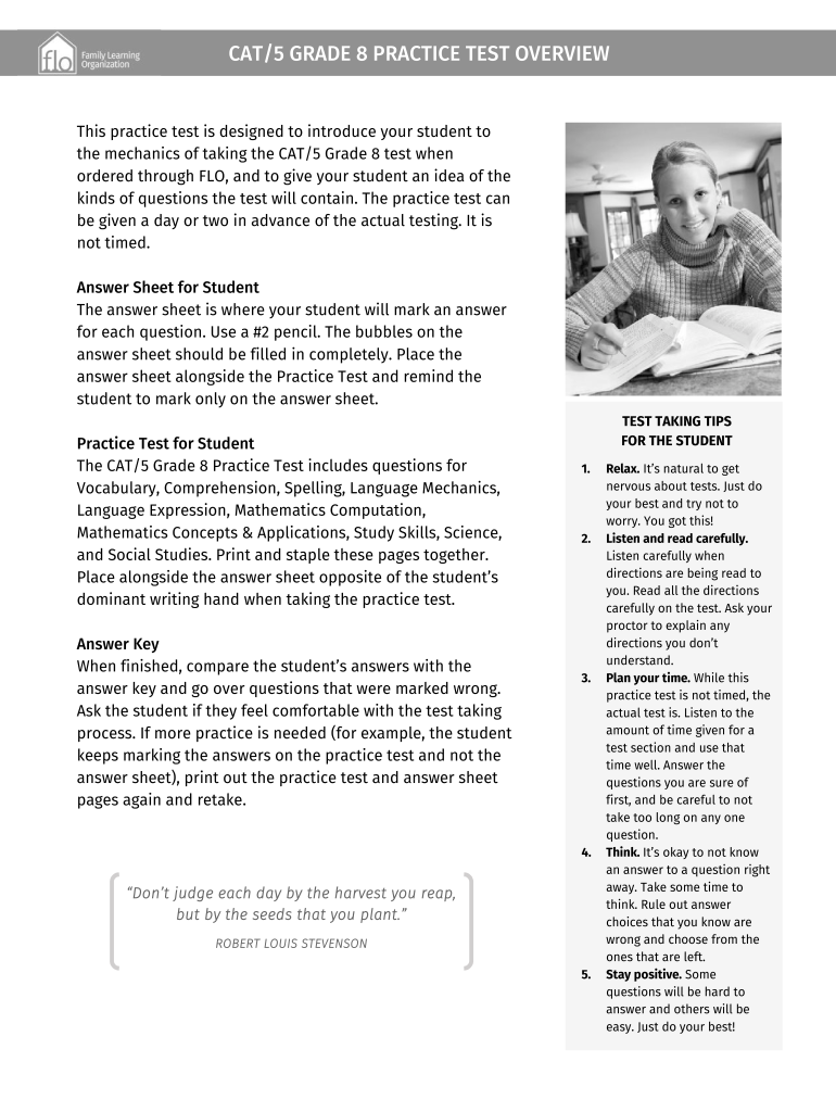 California Achievement Test Practice Pdf Fill Online Printable 