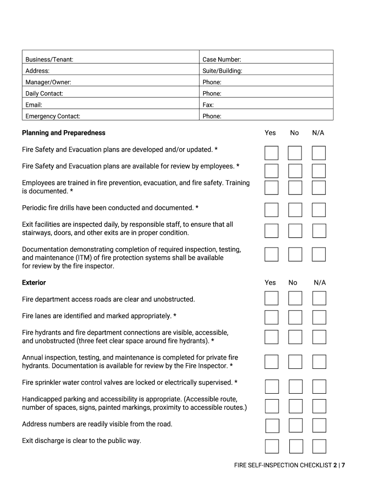 Fillable Online fire self-inspection checklist - Gwinnett County Fax ...