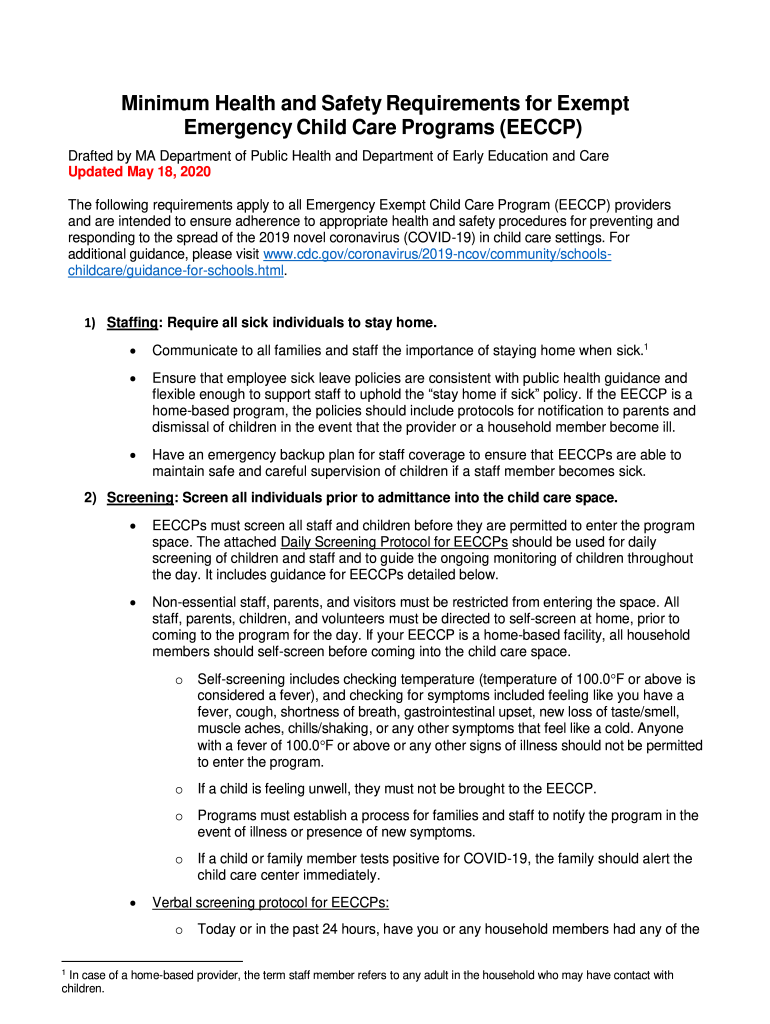 Fillable Online Emergency Child Care Health & Safety Protocol - LEAD ...