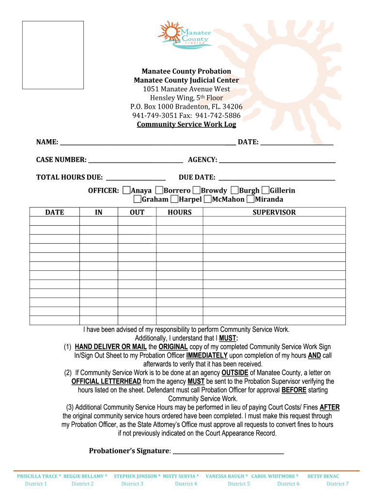 Manatee County Probation - Fill Online, Printable, Fillable, Blank | pdfFiller