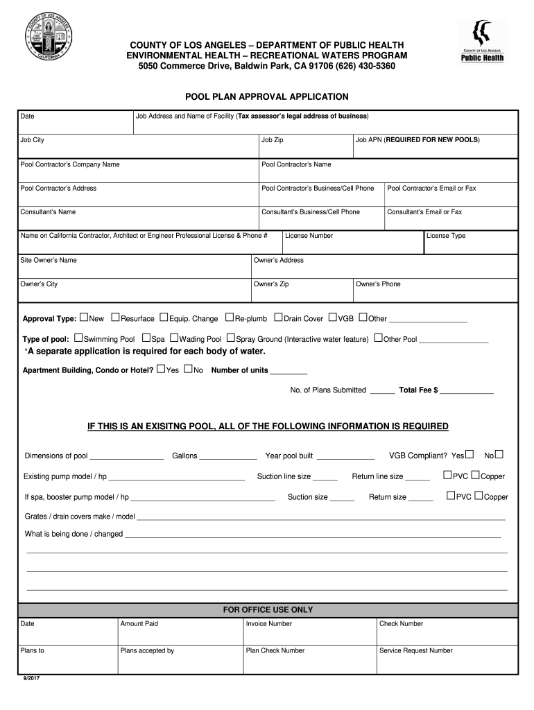 Fillable Online Pool Plan Approval Application. Pool Plan Approval ...