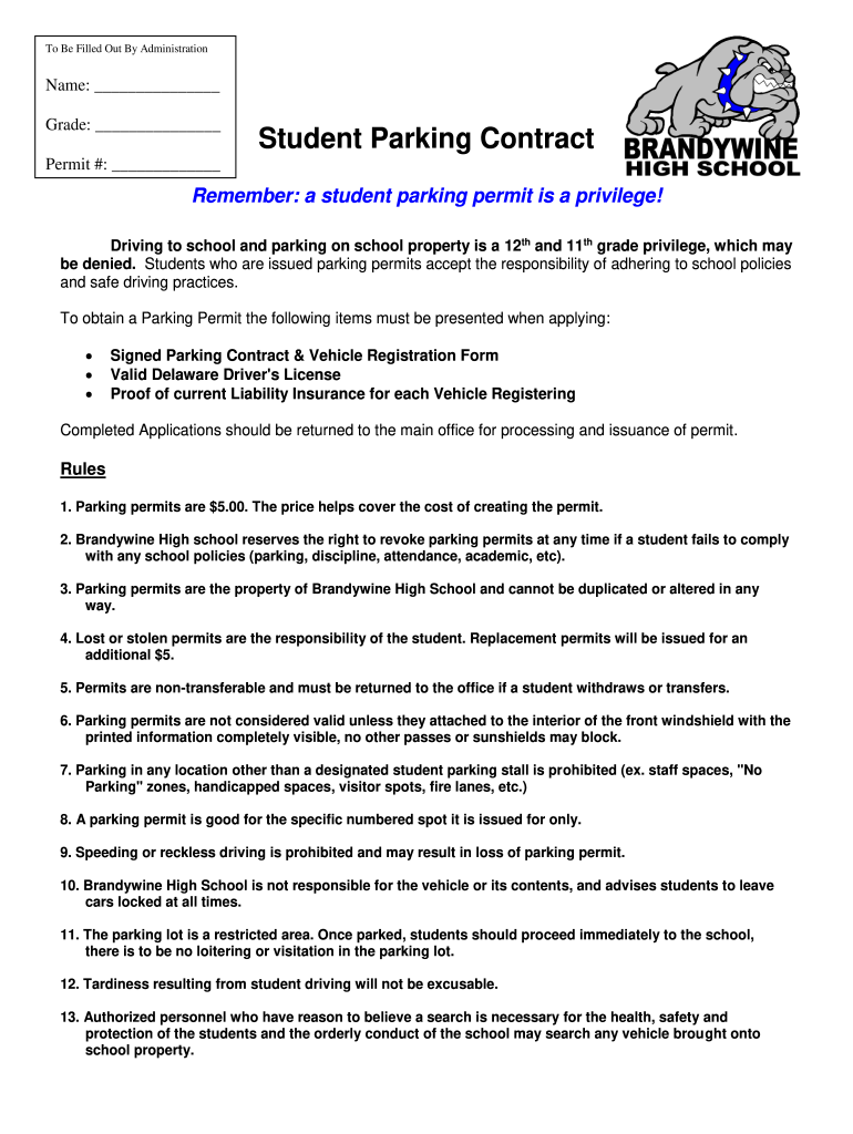Fillable Online The Colony High School Student Parking Permit ...