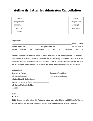 Fillable Online Authority Letter English Fax Email Print - pdfFiller