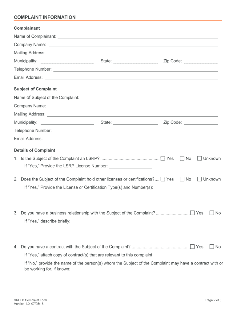Fillable Online complaint form - NJ.gov Fax Email Print - pdfFiller