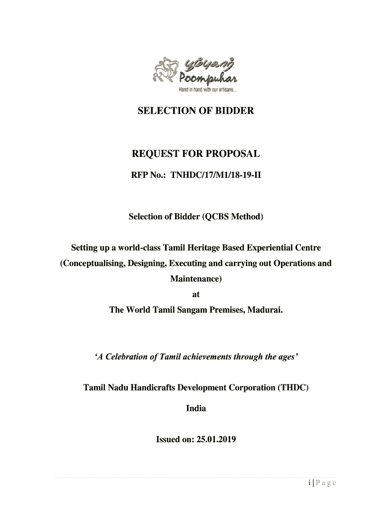 Fillable Online SELECTION OF BIDDER REQUEST FOR PROPOSAL Fax Email Print - pdfFiller