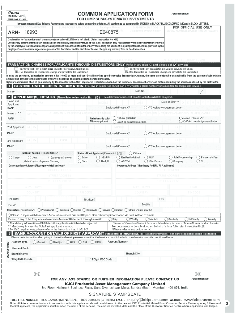 Fillable Online Fillable Online COMMON APPLICATION FORM - Pramesh ... Fax Email Print - pdfFiller