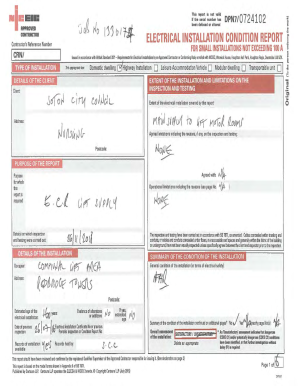 Fillable Online What is involved in an Electrical Installation ...